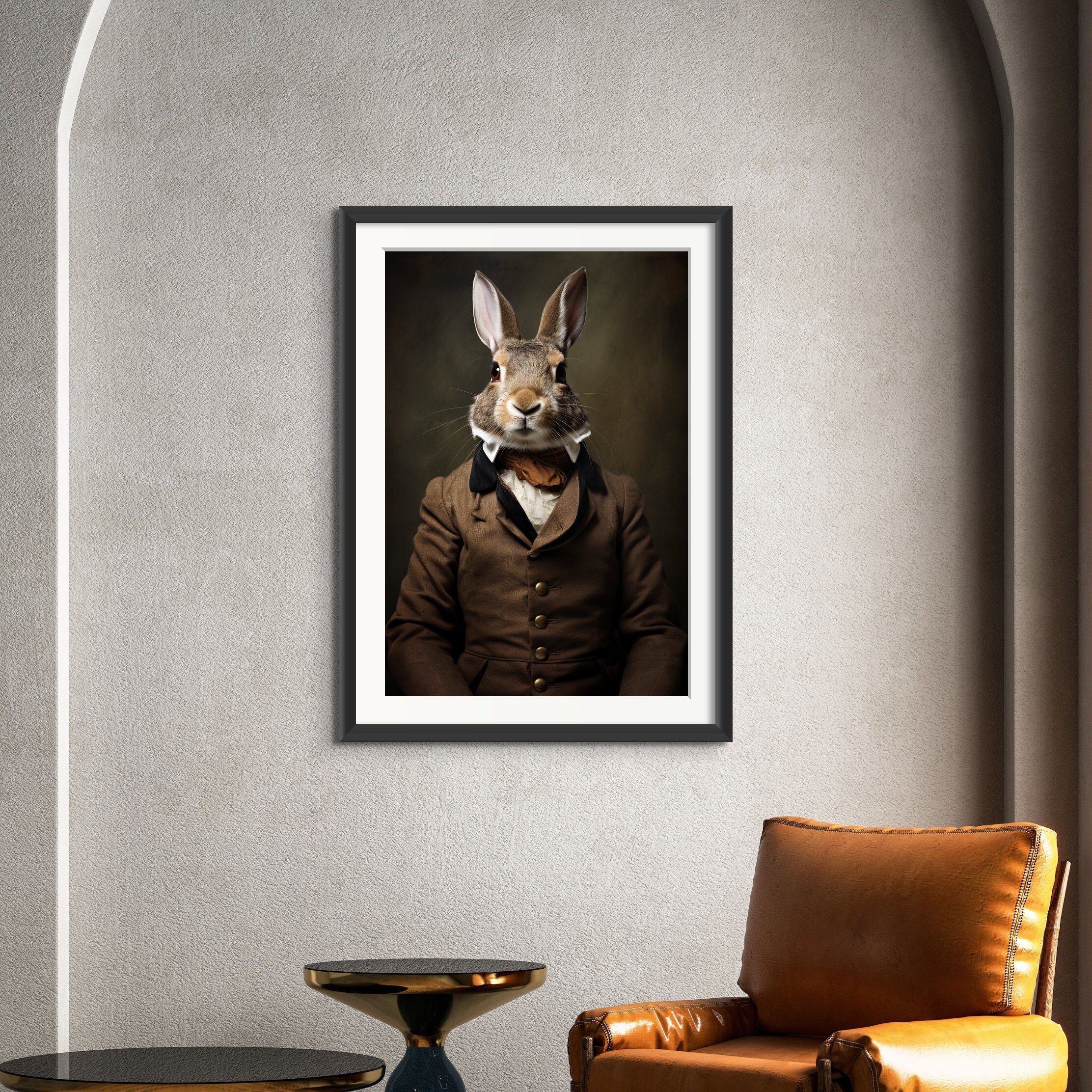 Rabbit in Lawyer Uniform and Pose Portrait Whimsical Bunny Art, Legal ...