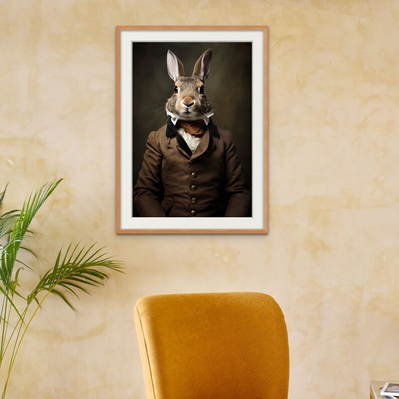 Rabbit in Lawyer Uniform and Pose Portrait Whimsical Bunny Art, Legal ...