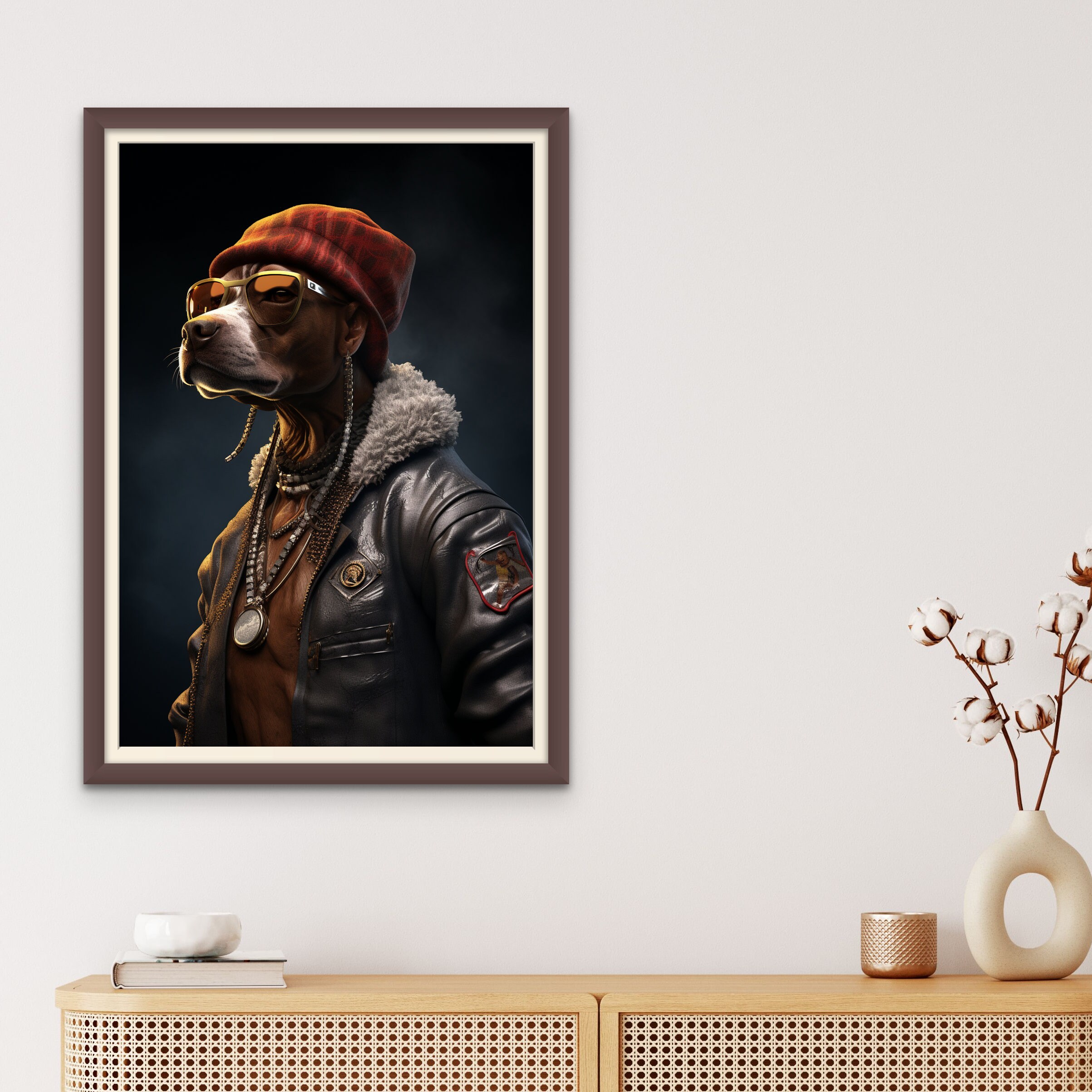 Rap-loving Pooch Portrait Hip-hop Hound Art Printable Music - Etsy