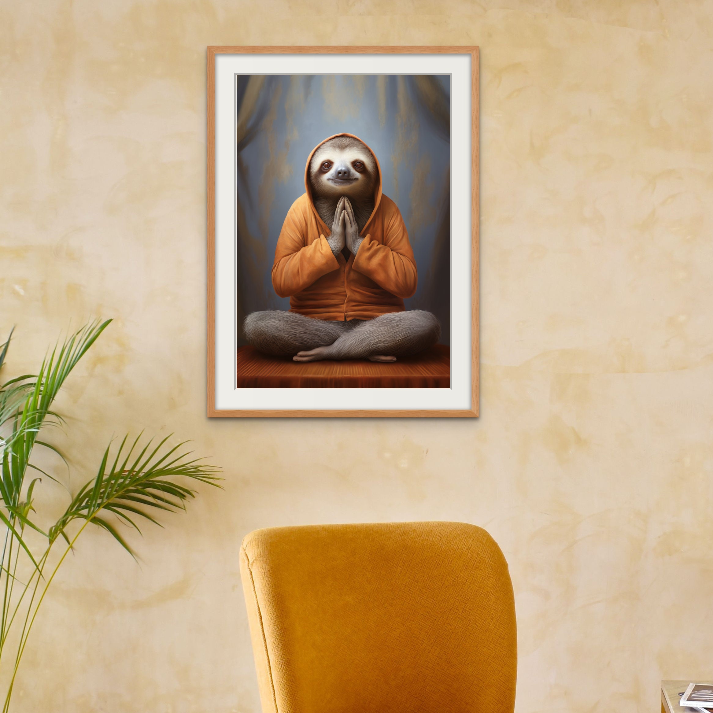 Meditating Sloth Portrait Zen Animal Art Printable Nature - Etsy