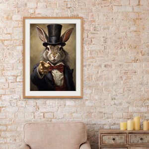 I Want You Bunny Portrait, Whimsical Rabbit Art, Printable Animal Decor ...