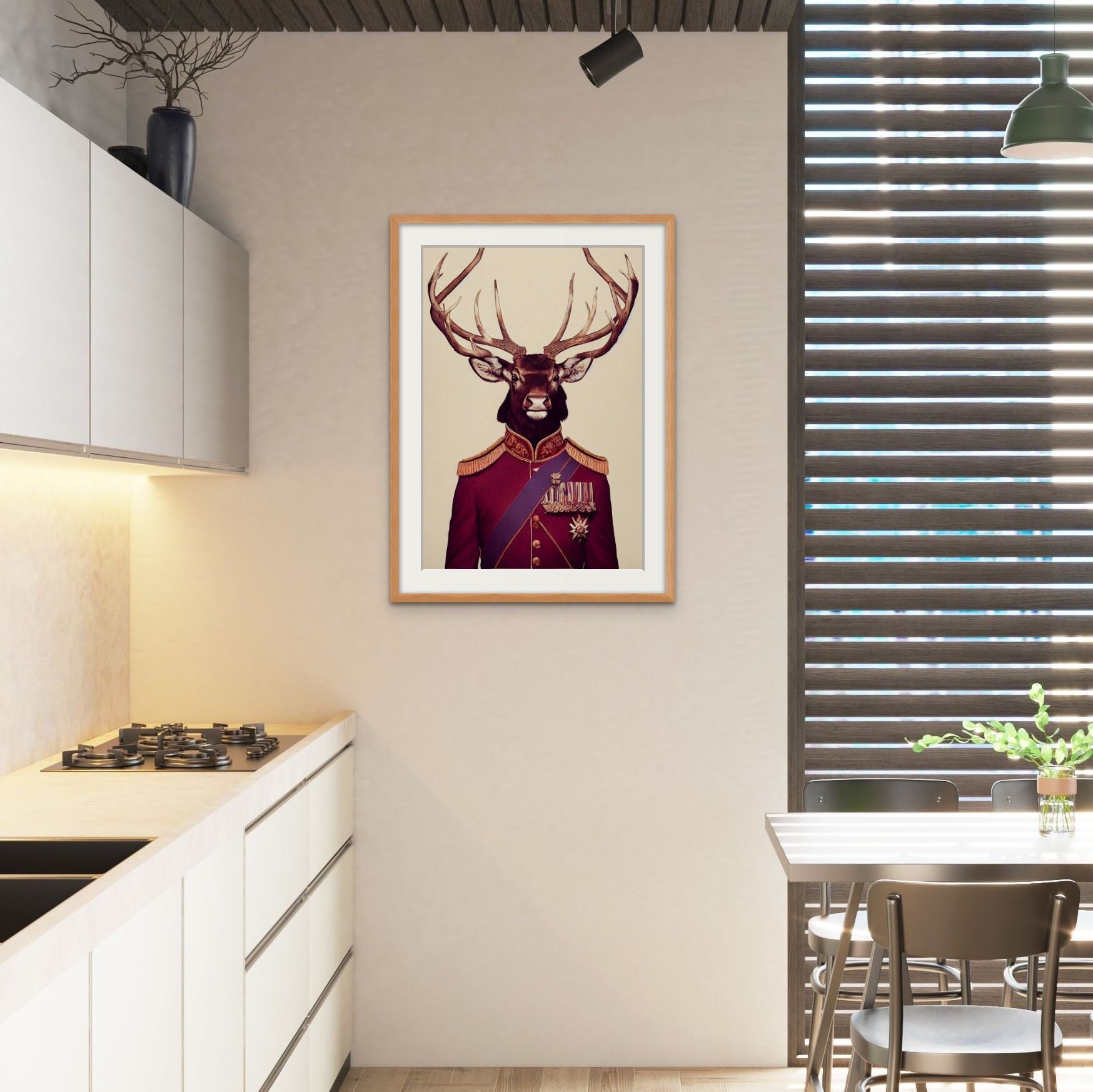 STAG Quirky Vintage Portrait Renaissance Animal Painting - Etsy