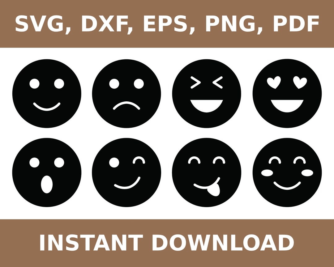 Emoji svg emoji dxf plantilla emoji archivo de corte emoji - Etsy España