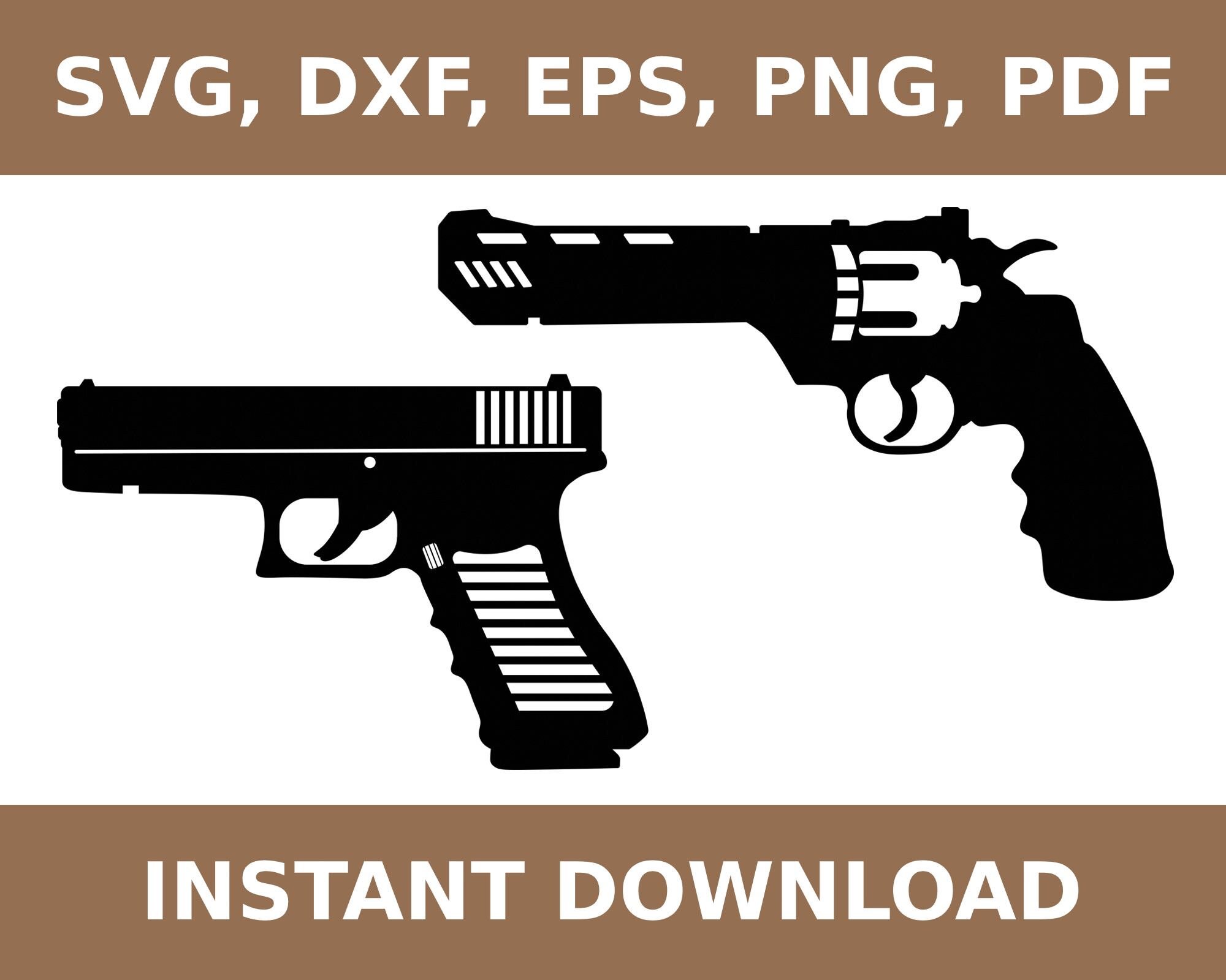 Gun Svg Pistol Svg Revolver Svg Glock Svg Gun Dxf Pistol - Etsy Ireland