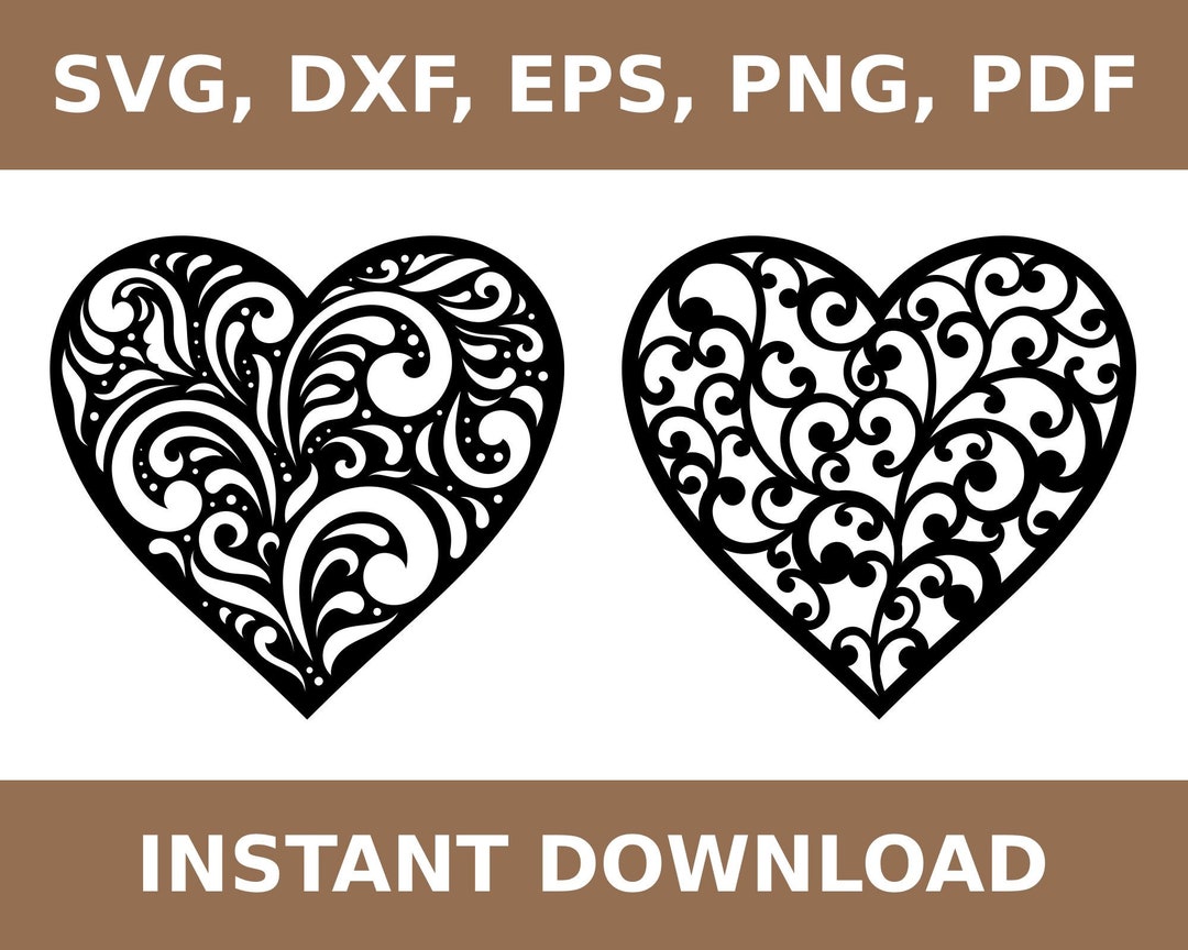 Corazón svg plantilla de corazón corazón dxf corazón png - Etsy España