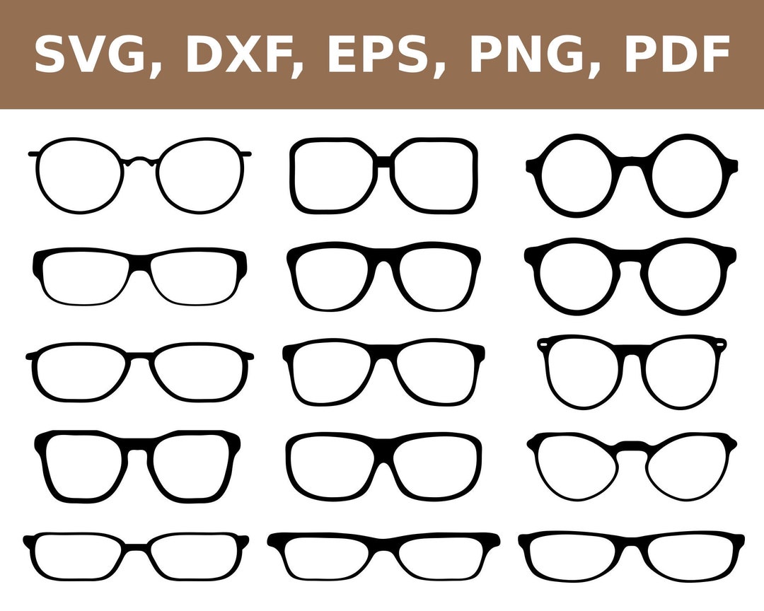 Glasses Svg, Glasses Dxf, Glasses Template, Glasses Png, Glasses Cut ...