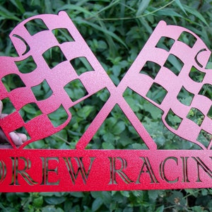 Personalised Race Flags, Metal Race Flags Name Sign, Checkered Race ...