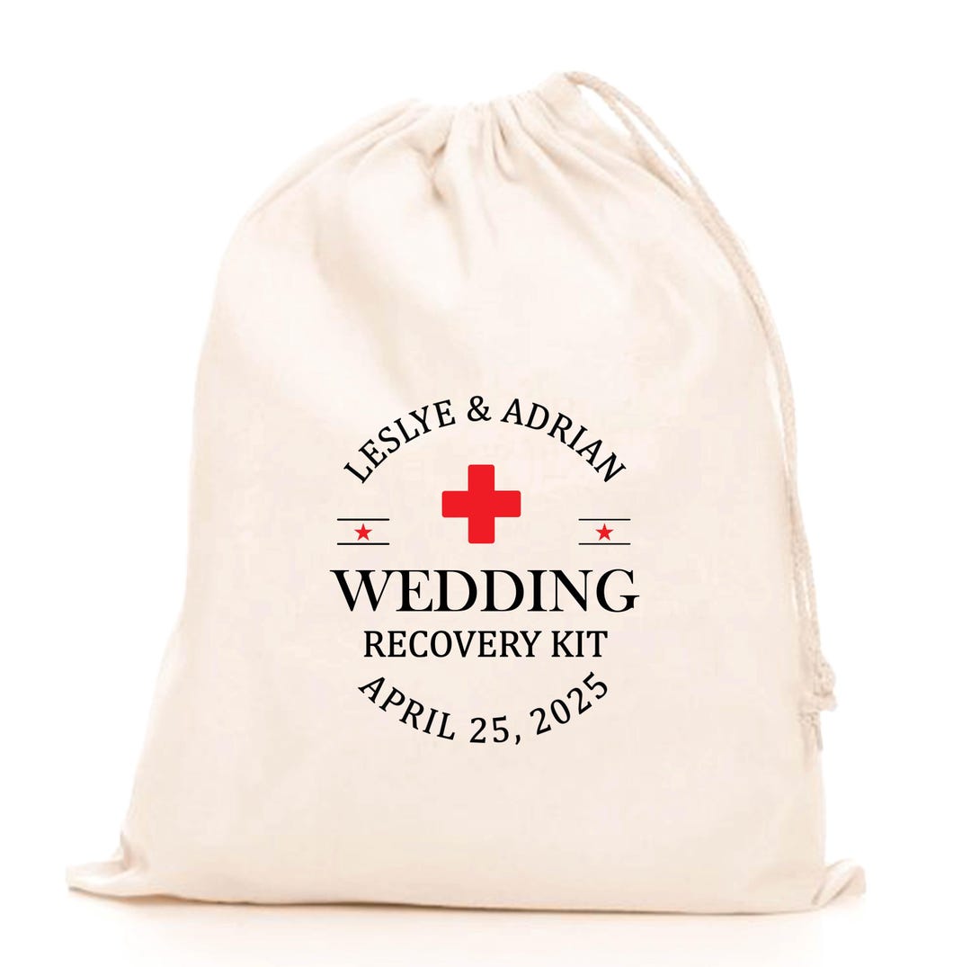 Custom Cotton Wedding Recovery Kit Bag: Hangover Party Favor - Etsy