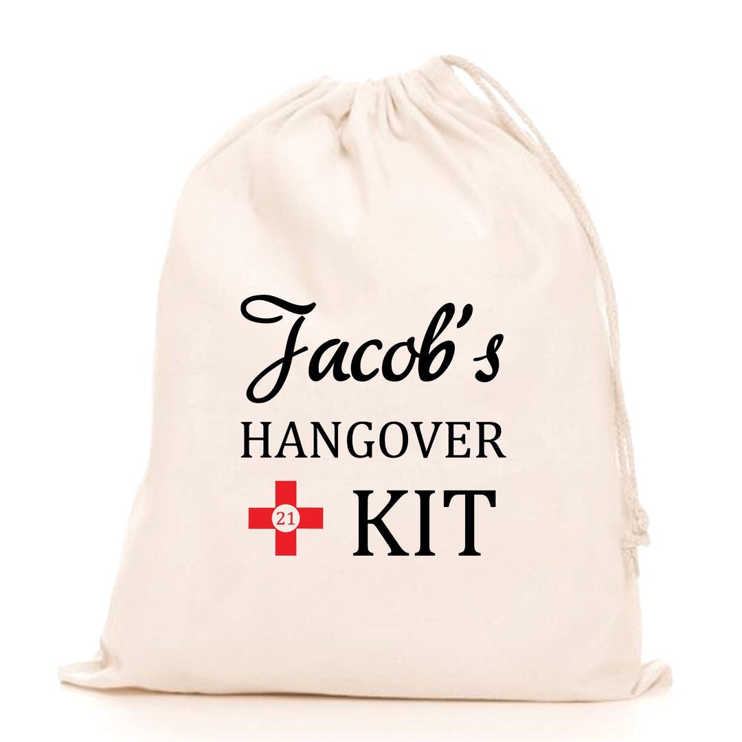 Custom Birthday Hangover Kit | Hangover Party Bag | Hangover Kit Bag ...