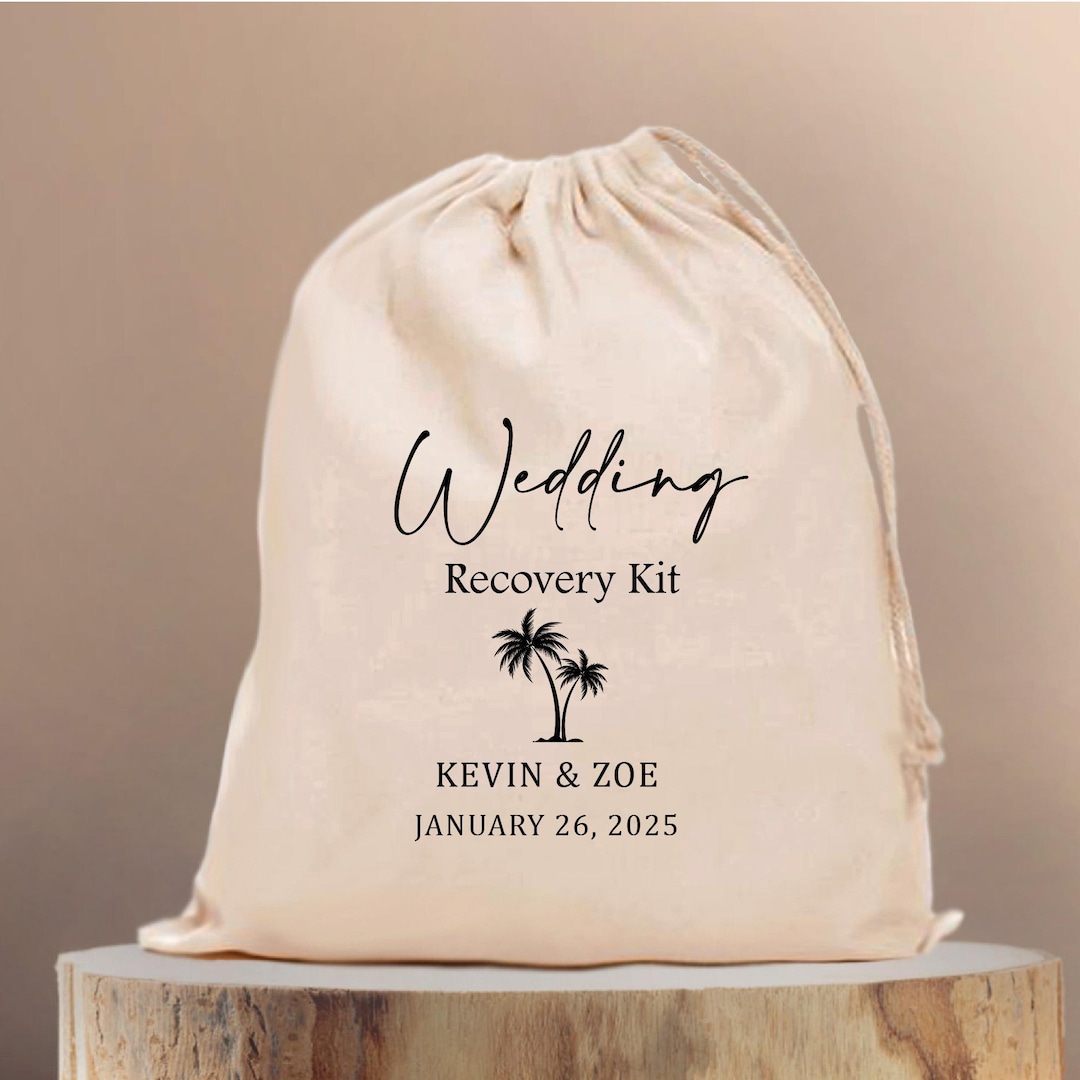 Personalized Wedding Recovery Kit Bag: Cotton Favor Bags - Etsy