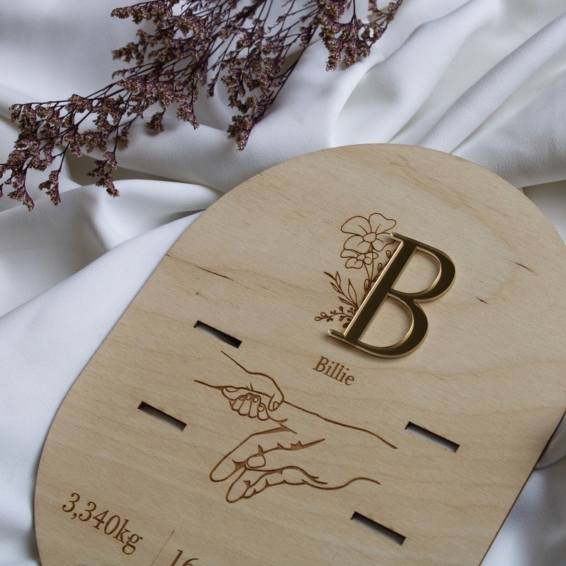 Personalized Birth Details, New Baby Birth Hospital Bracelet Holder ...