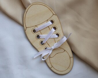 Shoe Lacing Cards, Printable, Shoe Tying Practice, Kindergarten, Kid's ...