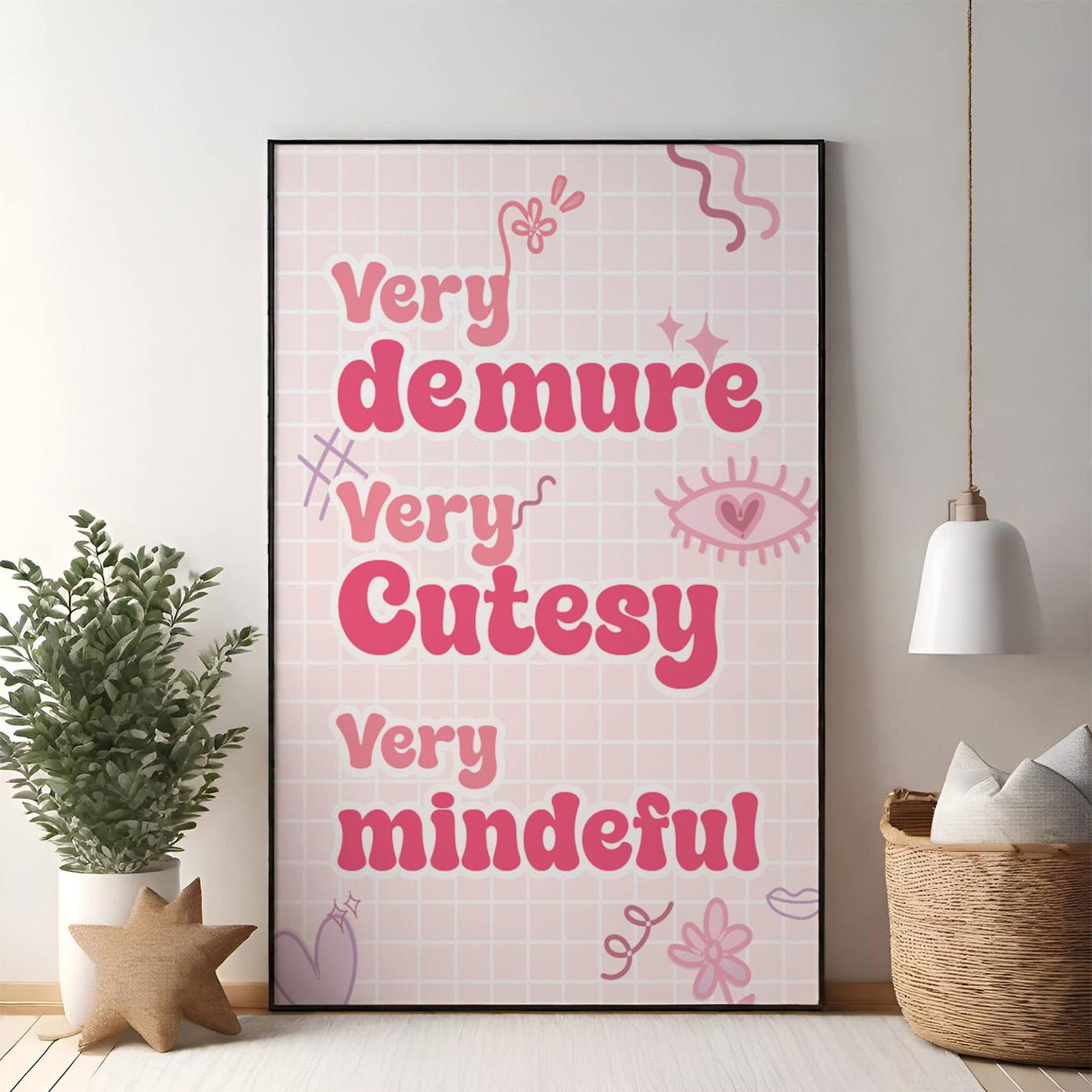 Demure Poster, Girly Poster, Mindful Poster, Tik Tok Poster, Demure ...
