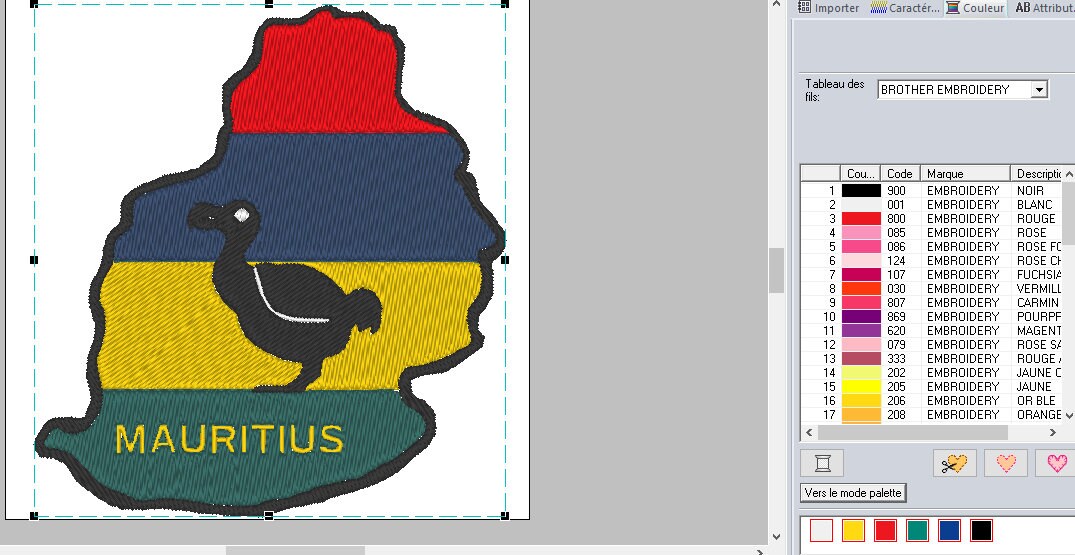 Motif broderie Maurice Mauritius island embroidery pattern - Etsy France