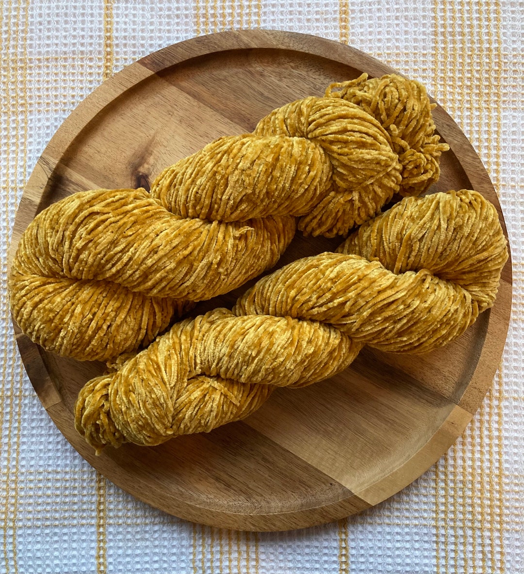 100% Recycled Acrylic Yarn, 360 Yards, Yellow Ochre, Sport Weight ...