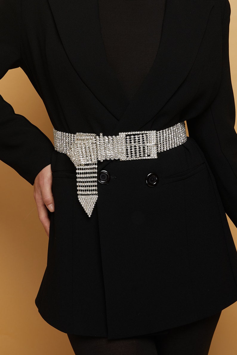 Silver Plated Crystal Rhinestone Belt: Bridal Fashion Accessory - Etsy