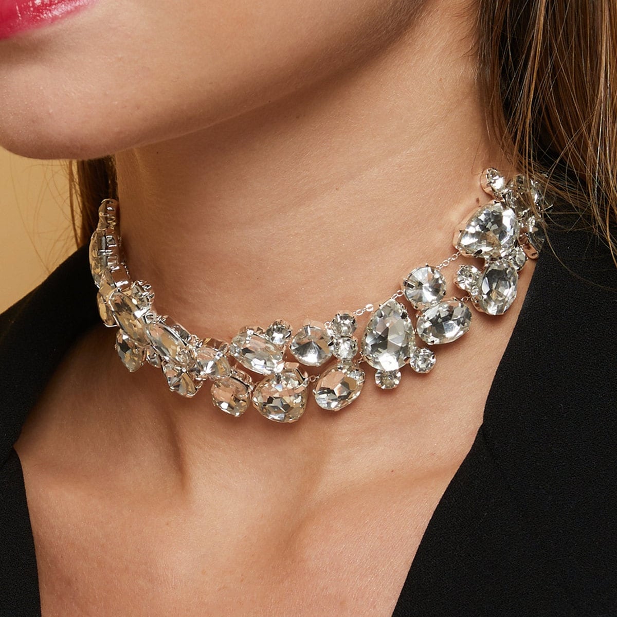 Crystal Mixed Rhinestone Gorgeous Sparkling Choker Necklace Wedding ...