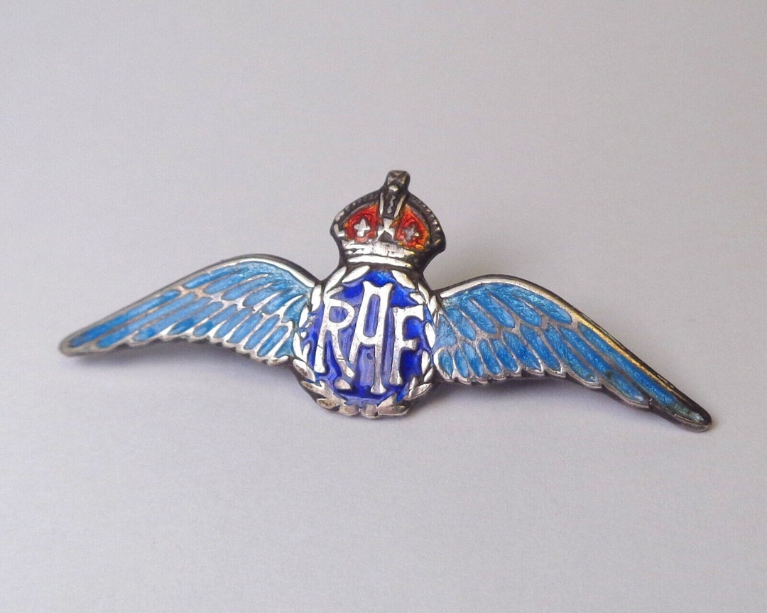 Vintage 1940's WW2 Sterling Silver Enamelled Kings Crown Royal Air ...