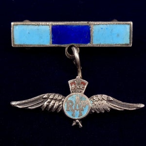 WW2 RAF Royal Air Force Pilot Wings Medal Ribbon Bar Silver & - Etsy