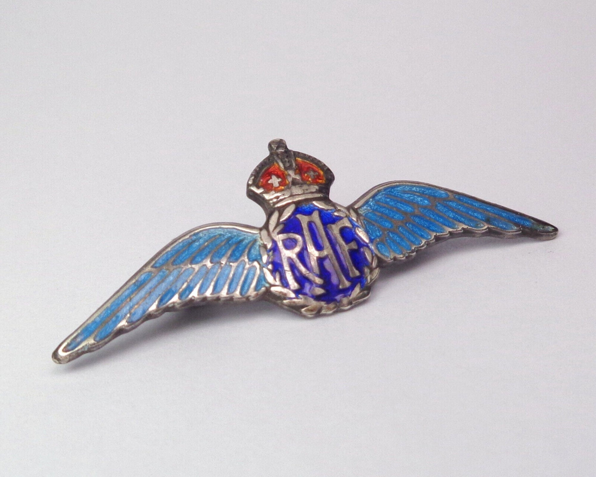 Vintage 1940's WW2 Sterling Silver Enamelled Kings Crown Royal Air ...