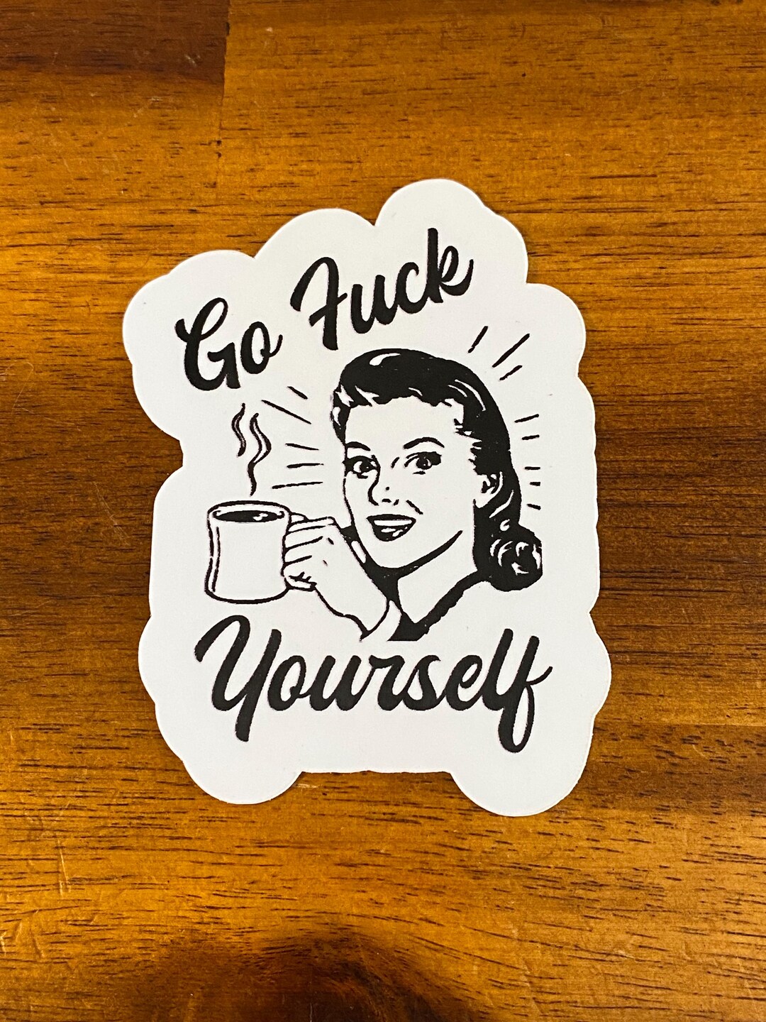 Vintage Black and White Retro Sticker Funny Sticker Waterproof Water ...