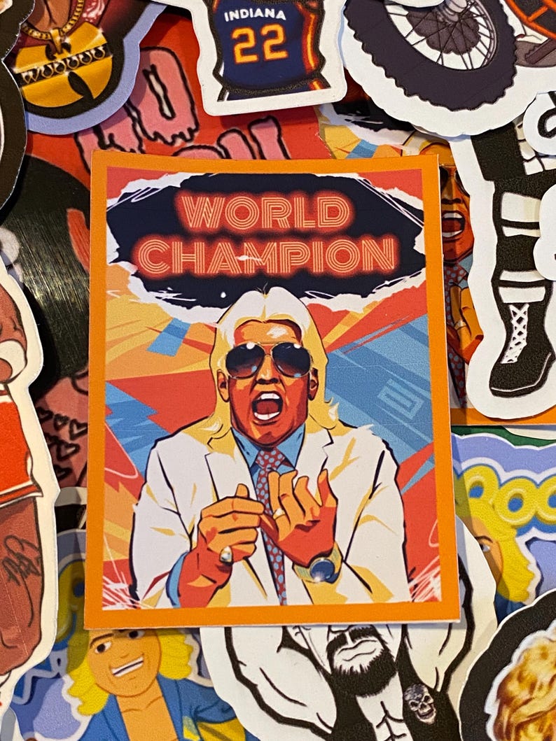 Ric Flair Glossy Vinyl Sticker Waterproof Water Bottle Sticker Car ...