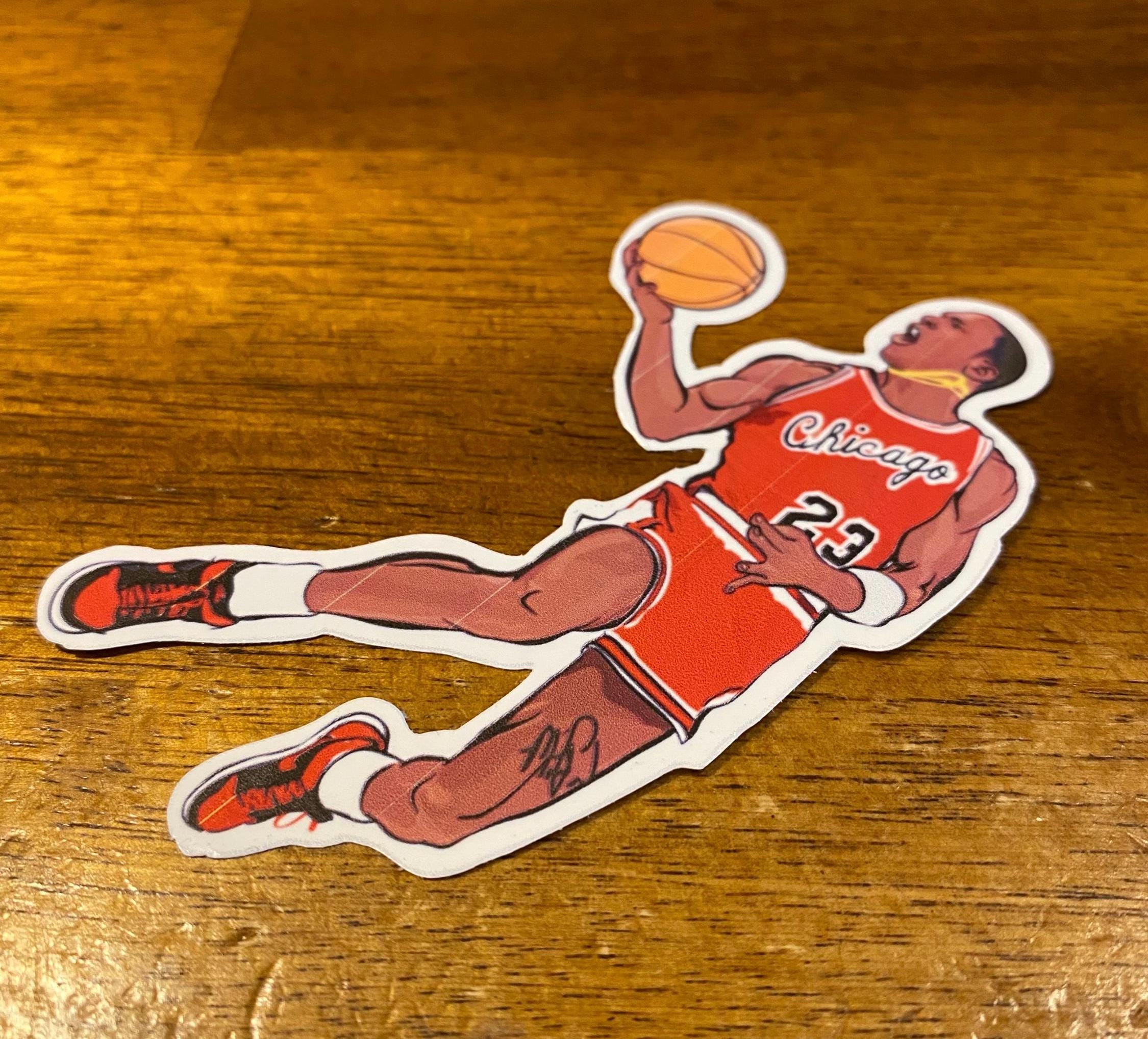 Michael Jordan Dunk Sticker, Waterproof Vinyl Sticker, Water Bottle ...