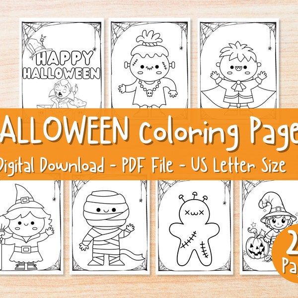 Halloween Coloring Pages - Etsy