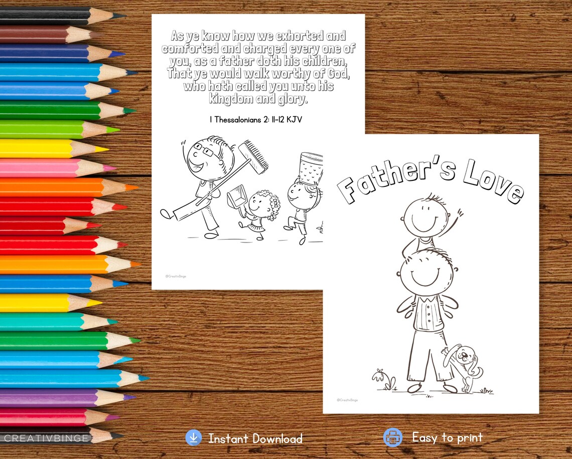 Fathers Day Coloring Fathers Day Coloring Page Christian Fathers Day ...