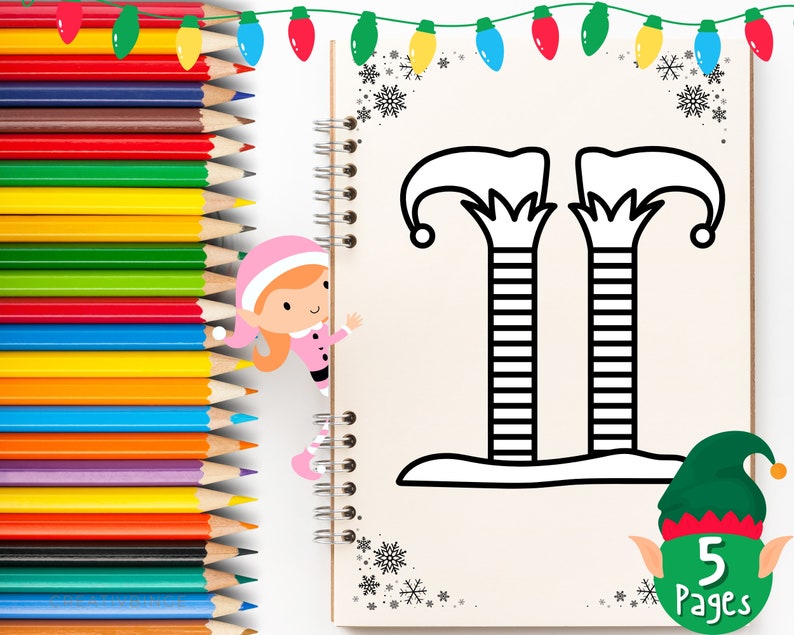 Christmas Coloring Page, Elf Coloring, Elf Coloring Page, Christmas Elf ...