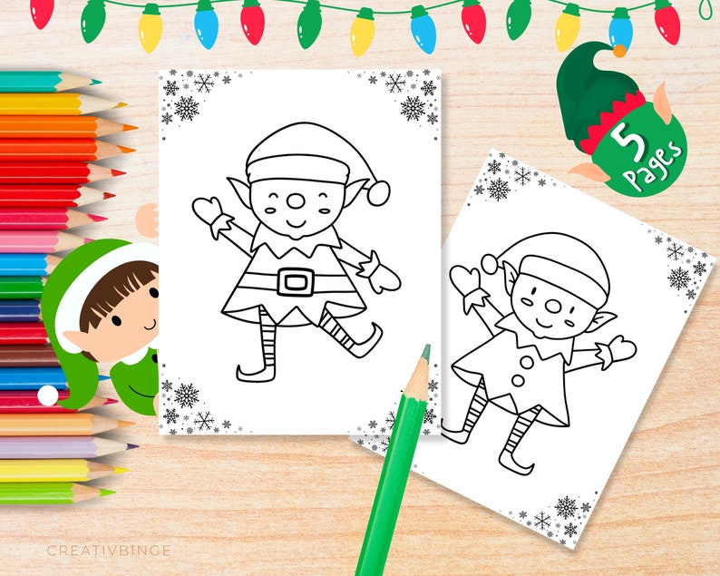 Christmas Coloring Page, Elf Coloring, Elf Coloring Page, Christmas Elf ...