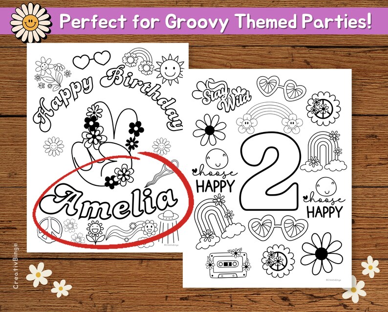Two Groovy Coloring Pages, Groovy Coloring Page, Groovy One, Two Groovy ...
