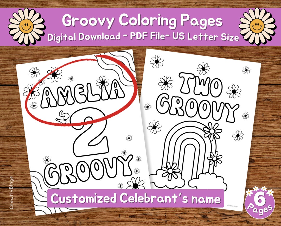 Two Groovy Coloring Pages, Groovy Coloring Page, Groovy One, Two Groovy ...