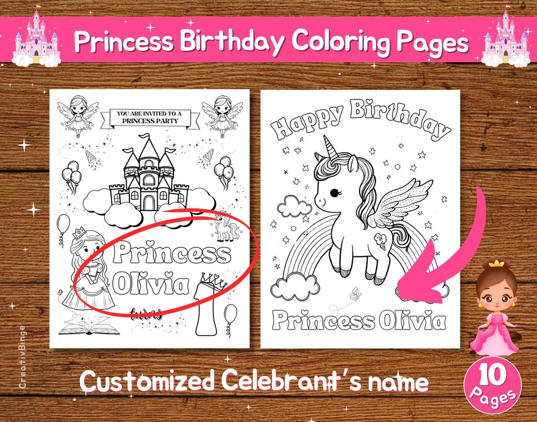 Princess Coloring, Princess Coloring Pages, Princess DIY, Customizable ...