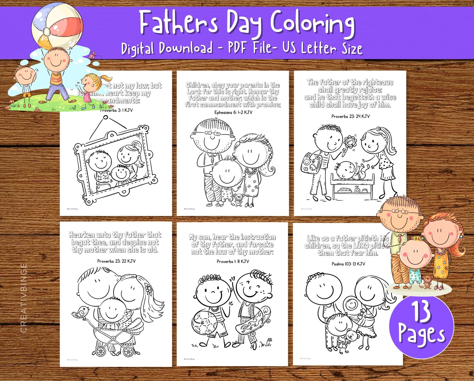 Fathers Day Coloring| Fathers Day Coloring Page| Christian Fathers Day ...