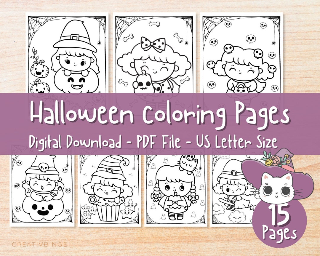 Halloween Coloring Pages, Witch Coloring Pages, Kawaii Witch, Witch ...