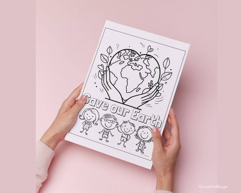 Earth Day Coloring Pages, I Love Earth Coloring Activity for Kids, Fun ...