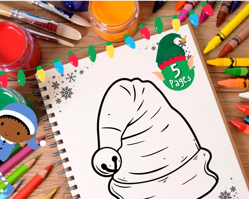 Christmas Coloring Page, Elf Coloring, Elf Coloring Page, Christmas Elf ...