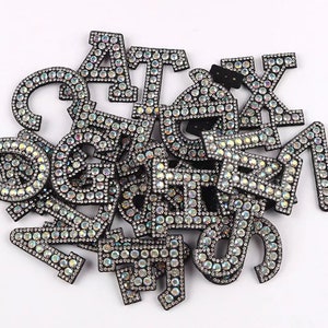 Rhinestone Iron on Letters /clear AB / Rhinestone Patches for Clothing ...