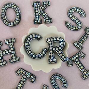Rhinestone Iron on Letters /clear AB / Rhinestone Patches for Clothing ...