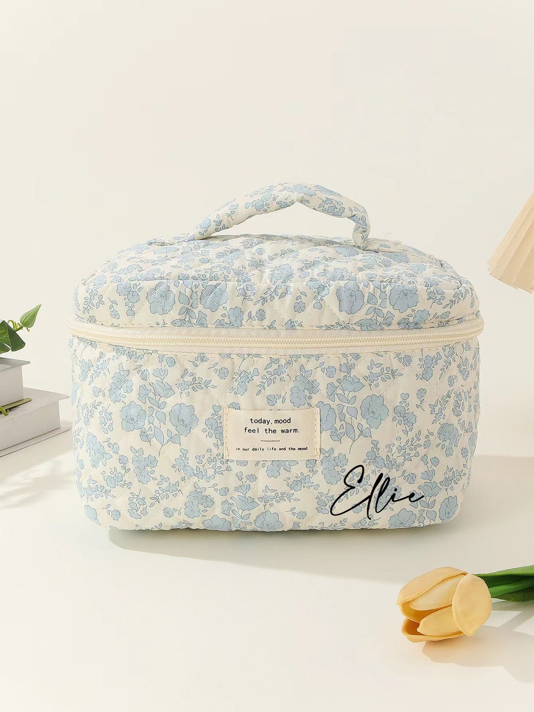 Simple Practical Flower Makeup Bag, Vintage Cosmetic Organizer, Makeup ...