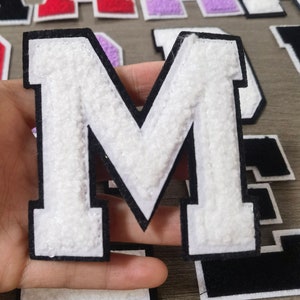 Chenille Letter Patch Large Size Iron on Towel Patches Sew on Alphabet ...