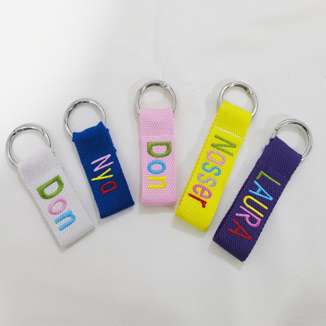 Custom Cute Mix Color Embroidery Key Tag Free Shipping |custom Keychain ...