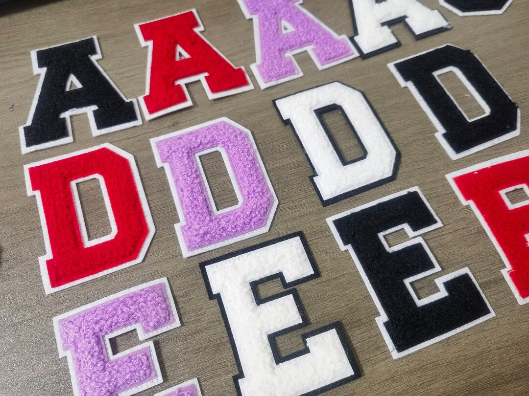 Chenille Letter Patch Large Size Iron on Towel Patches Sew on Alphabet ...