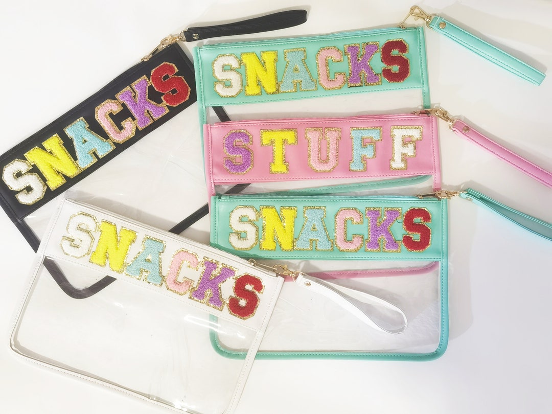 Snacks Pouch With Handle-clear Bag Chenille Patch-bag-preppy-gifts for ...