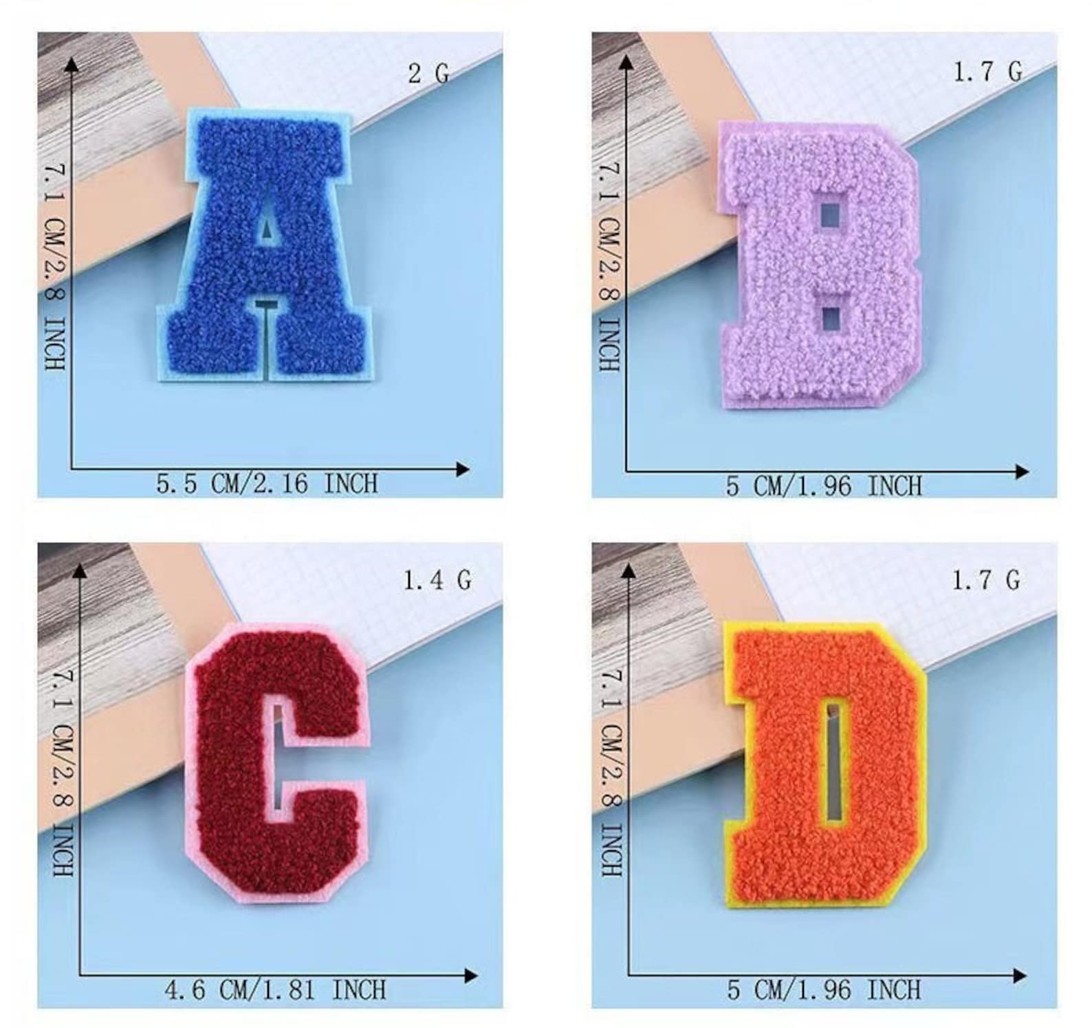 Multi Colors Letters Embroidered Patches for DIY Clothing Bags Jacket ...