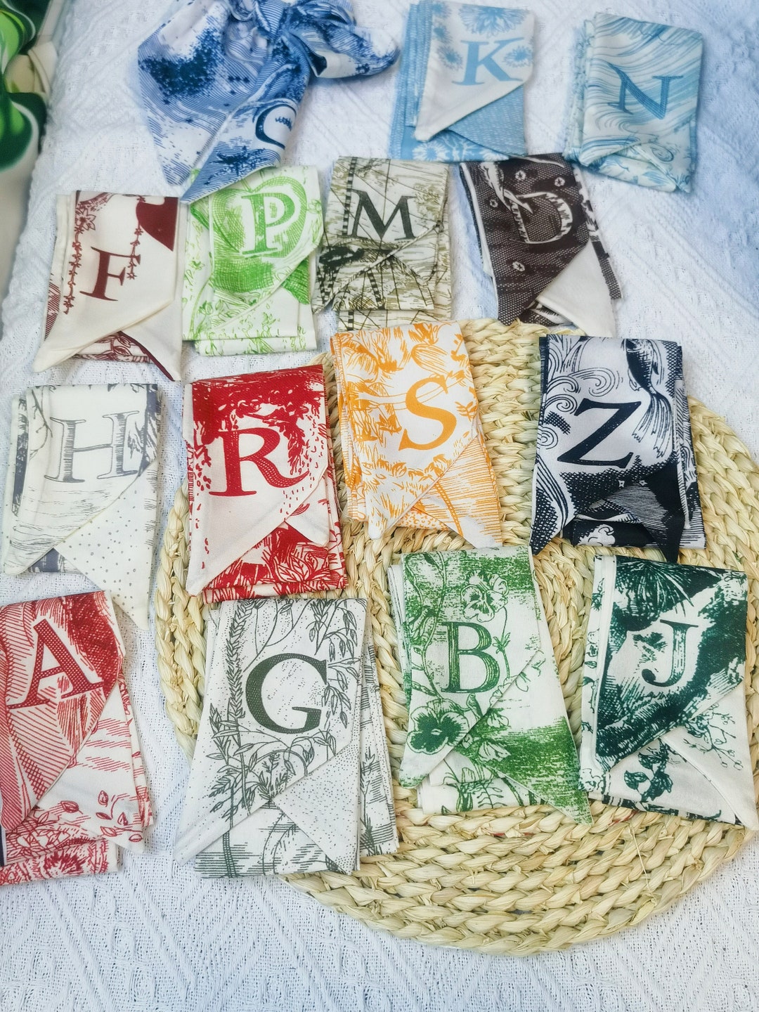 Personalized Letters A to Z Alphabet Patterned Skinny Scarf for Use as ...