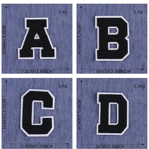 Chenille Letter Patch Large Size Iron on Towel Patches Sew on Alphabet ...