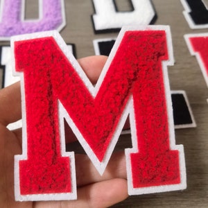 Chenille Letter Patch Large Size Iron on Towel Patches Sew on Alphabet ...