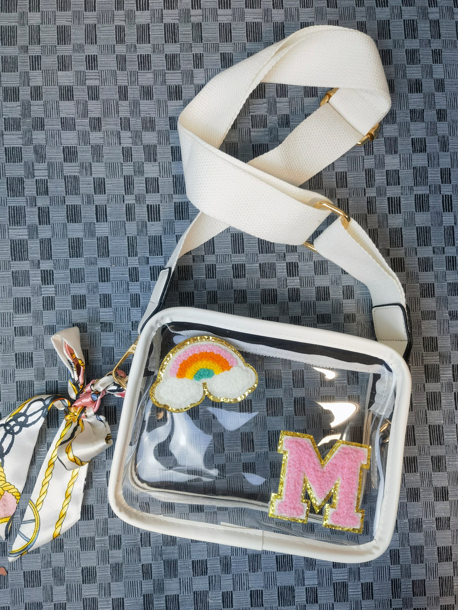 Custom Clear Stadium Bag - Stadium Bag Silk Scarf - Clear Concert Purse ...